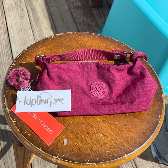 Kipling | Bags | Kipling Cherry Red Haddie Bag Nwts Small Clutch ...